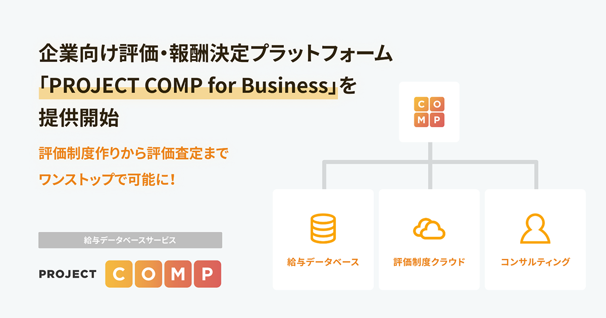 評価・報酬決定プラットフォーム「PROJECT COMP for Business」の提供を開始|HRzine