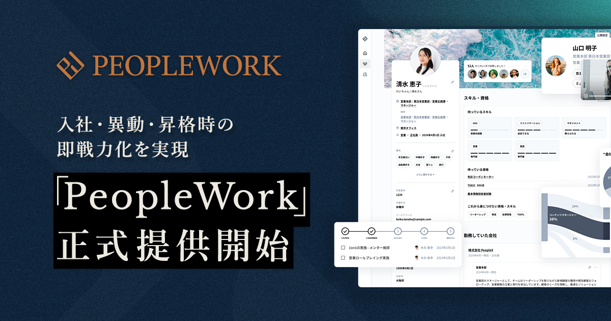 入社・異動・昇格時の即戦力化を支援 HRプラットフォーム「PeopleWork」提供—PeopleX|HRzine