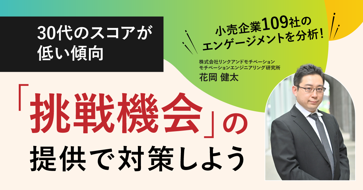 小売企業109社のエンゲージメントを分析！ 30代のスコアが低い傾向、「挑戦機会」の提供で対策しよう (1/3)|HRzine